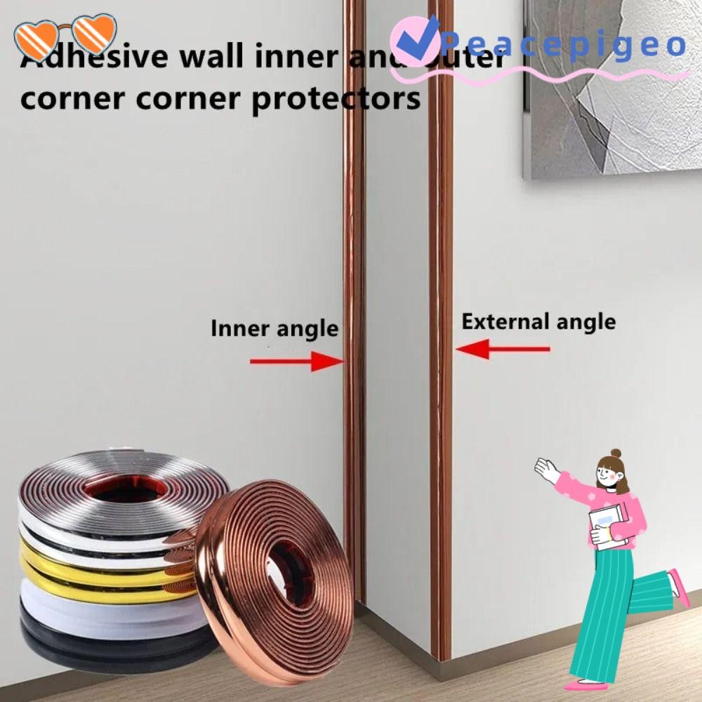 Peacepigeo มุม Moulding Trim เทป,ตู้เสื้อผ้ากันฝุ่นย้ายประตูตะเข็บ Self กาวตกแต่งเทป, PVC ...