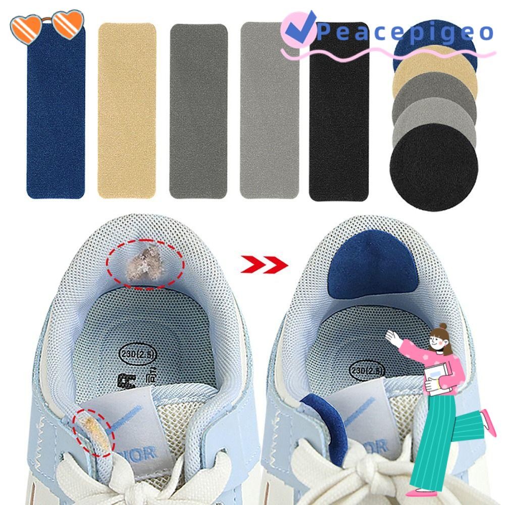 Peacepigeo ซ่อมส้นรองเท้า 6 ชิ้น, หนังไมโครไฟเบอร์ Universal รองเท้าซ่อม Patch, Self-Adhesive ทน ...