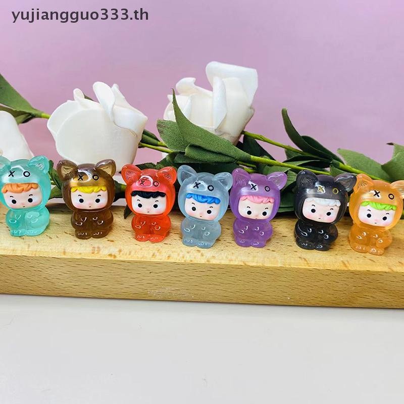 # Yujiang # 1ชิ้นมินิส่องสว่างการ์ตูนไมโครเครื่องประดับสัตว์ขนาดเล็กกระถางตกแต่งบ้านไมโครภูมิ ...