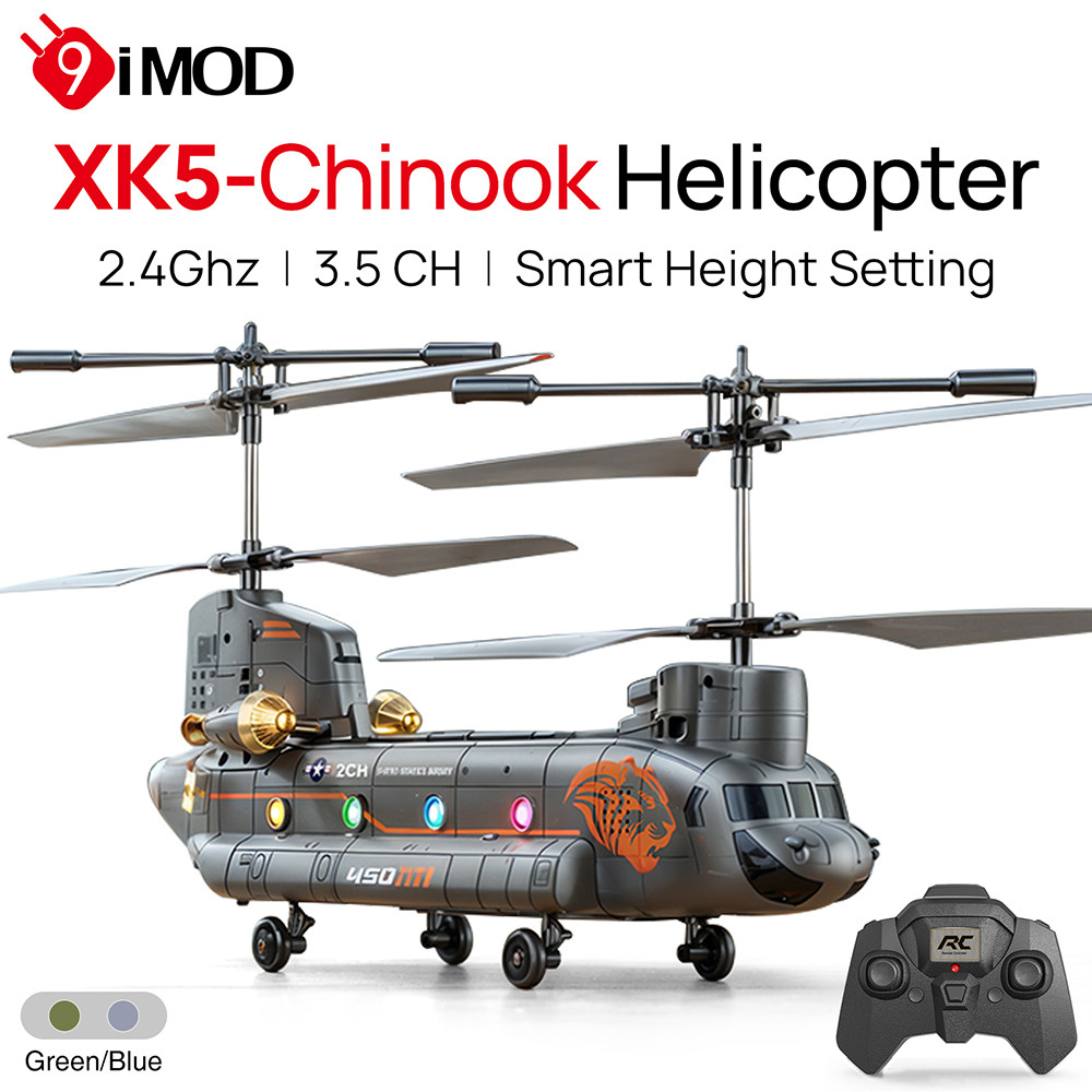 9IMOD RC เฮลิคอปเตอร์ XK5 Chinook 3.5CH 2.4G การตั้งค่าความสูงอัจฉริยะ ...