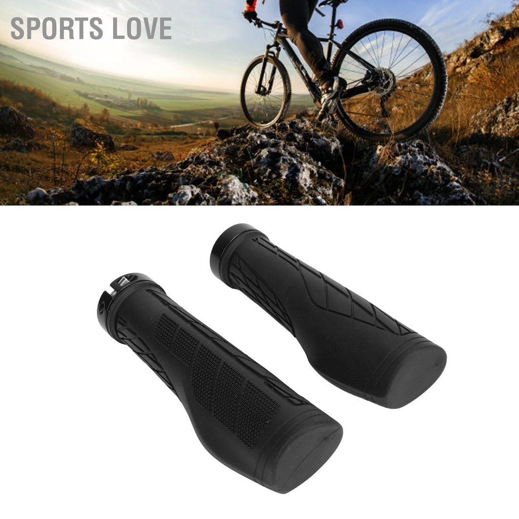Sports Love 1 คู่มือจับจักรยานสีดำHandlebar GripsยางAnti Slip Ergonomic ...