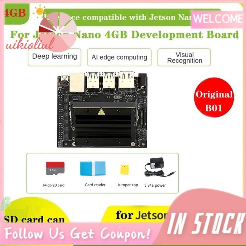 {Uikioliu } ชุดพัฒนาการ Jetson Nano 4GB B01 โมดูล Jetsonnano การ์ด SD 64G ตัวอ่านการ์ด ฝาจัม ...