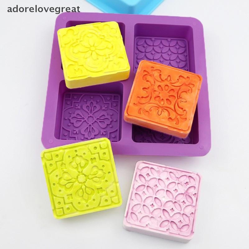 Alt 4-Cavity Square Soap Mold With Floral Designs - แม่พิมพ์ทําสบู่ ...