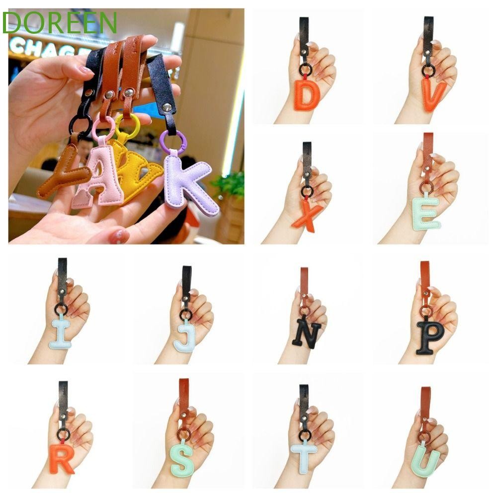 Doreen PU 26 Letter Key Chain, Key Organizer ธุรกิจตัวอักษรกุญแจรถหัวเข็มขัด, Simple Key แหวนเอว ...