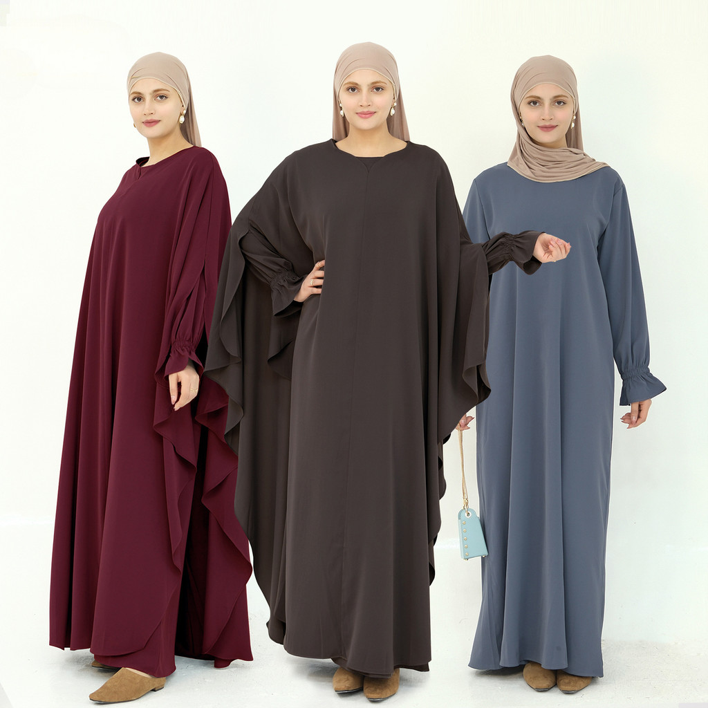 Ramadan baju raya 2025 viral Jubah ชุด Abaya สีธรรมดา maxi ชุดมุสลิม ...