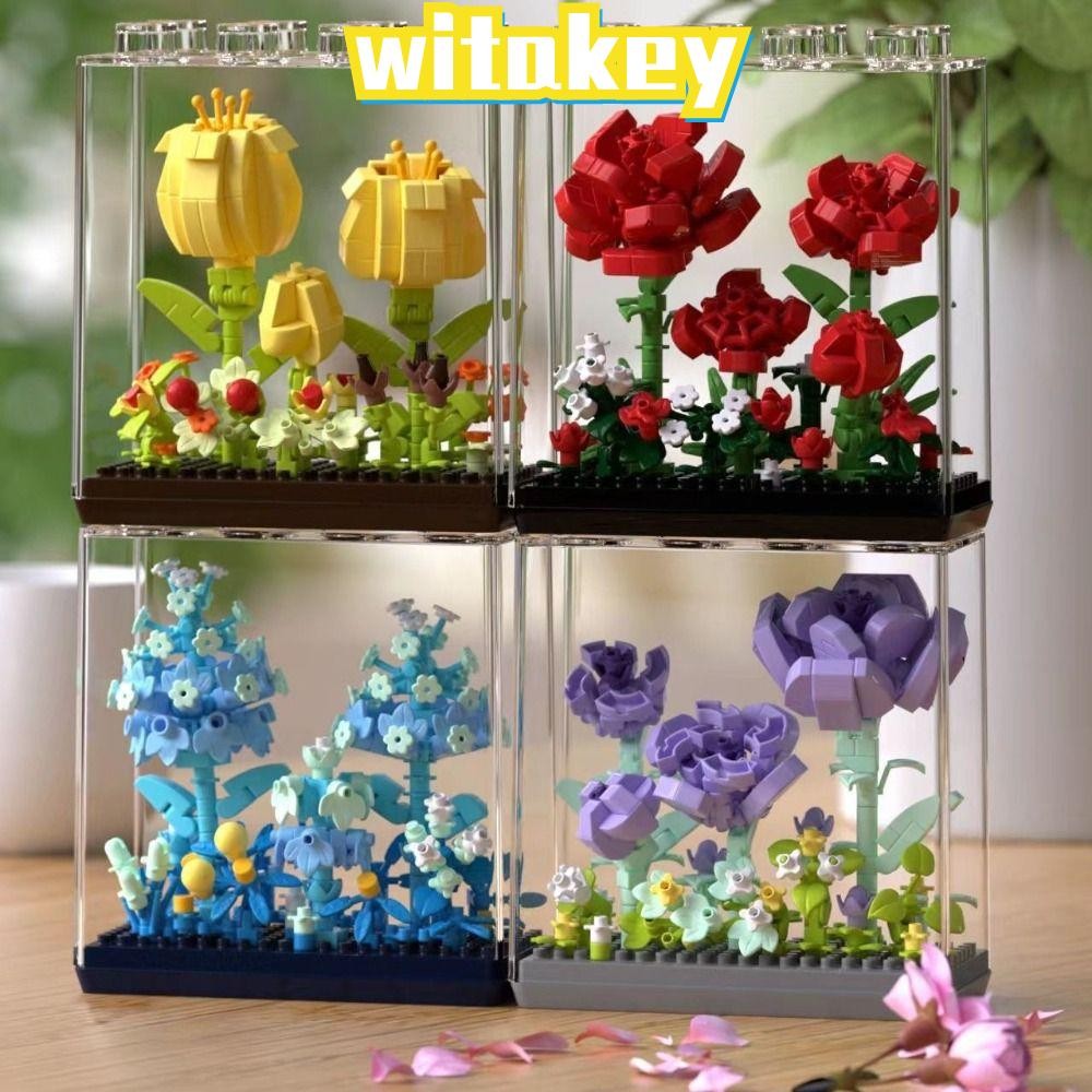 Witakey บล็อกตัวต่อ, DIY พืชที่น่าสนใจ, Creative Bouquet ดอกไม้ Micro อิฐของเล่นเด็กของขวัญ ...