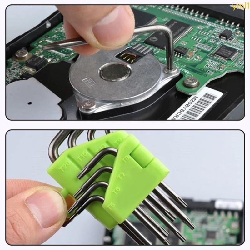 Yml1 ชุดเครื่องมือประแจไขควง 8-in-1 Hex-L Keys Allen Wrench T5-T20 ...