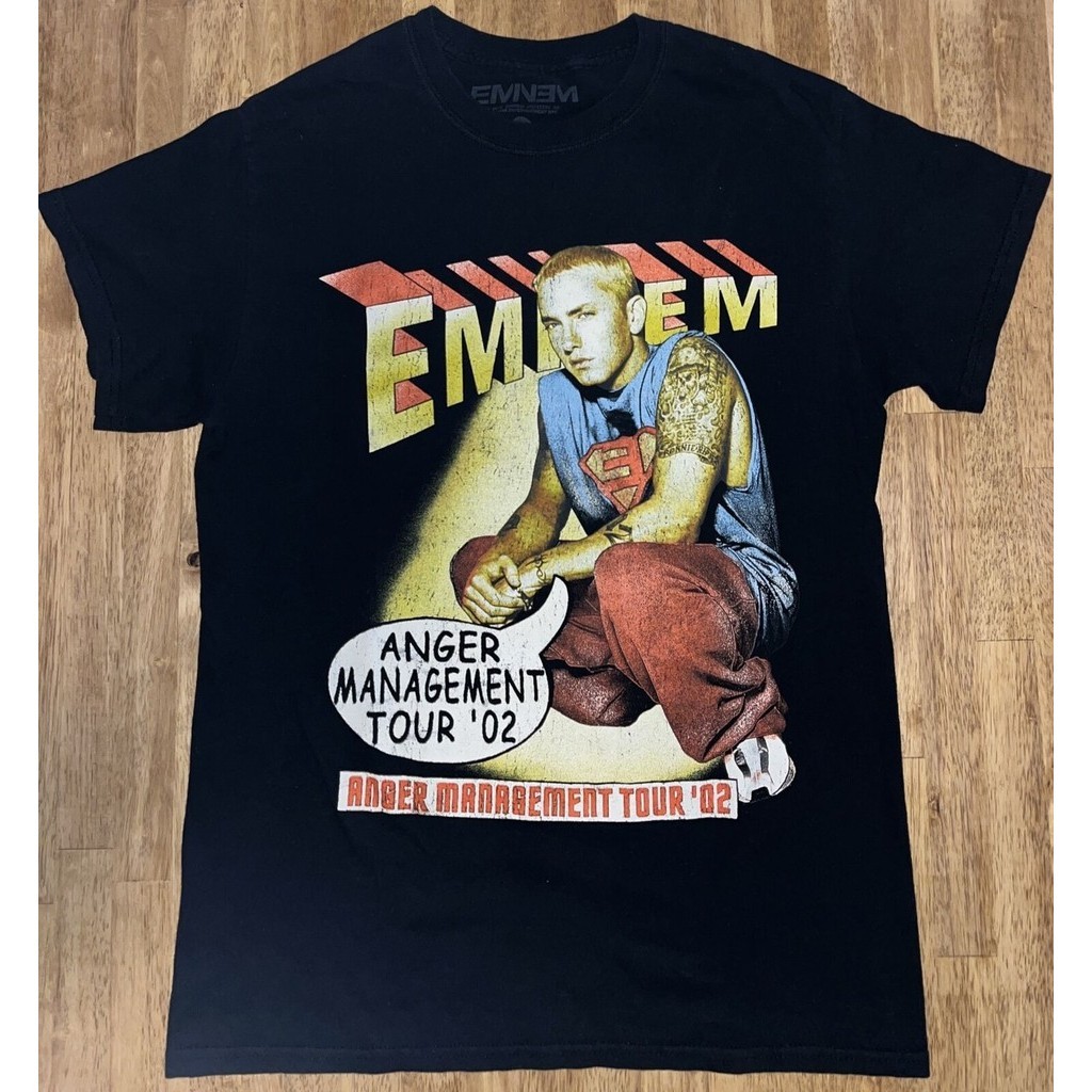 เสื้อยืด ลายวาฟเฟิล Eminem Anger Management Tour '02 สีดํา สําหรับ ...