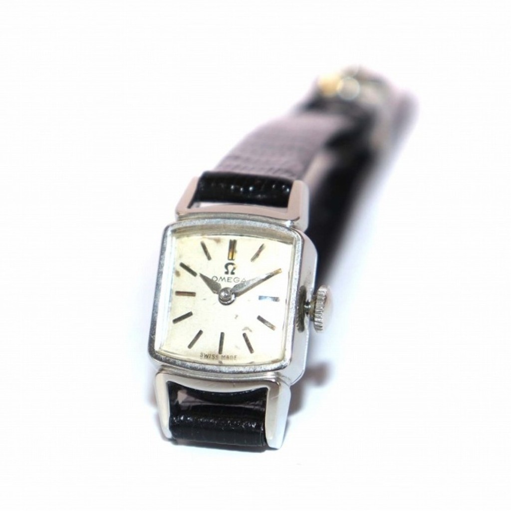 Omega OMEGA Square Quartz Analog 2 Hand Watch Black Black Direct from ...