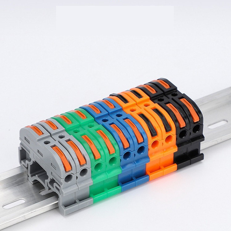 DIN Rail Terminal BLOCK Wire CONNECTOR 211 Quick COMBINATION Type Splicing CONDUCTOR Fast PUSH ...
