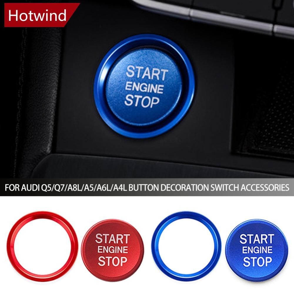 Hotwind สติกเกอร์ติดปุ่มสตาร์ทเครื่องยนต์รถยนต์ สําหรับ Audi Q5 Q7 A8L A5 A6L A4L A2B2 2 ชิ้น ...