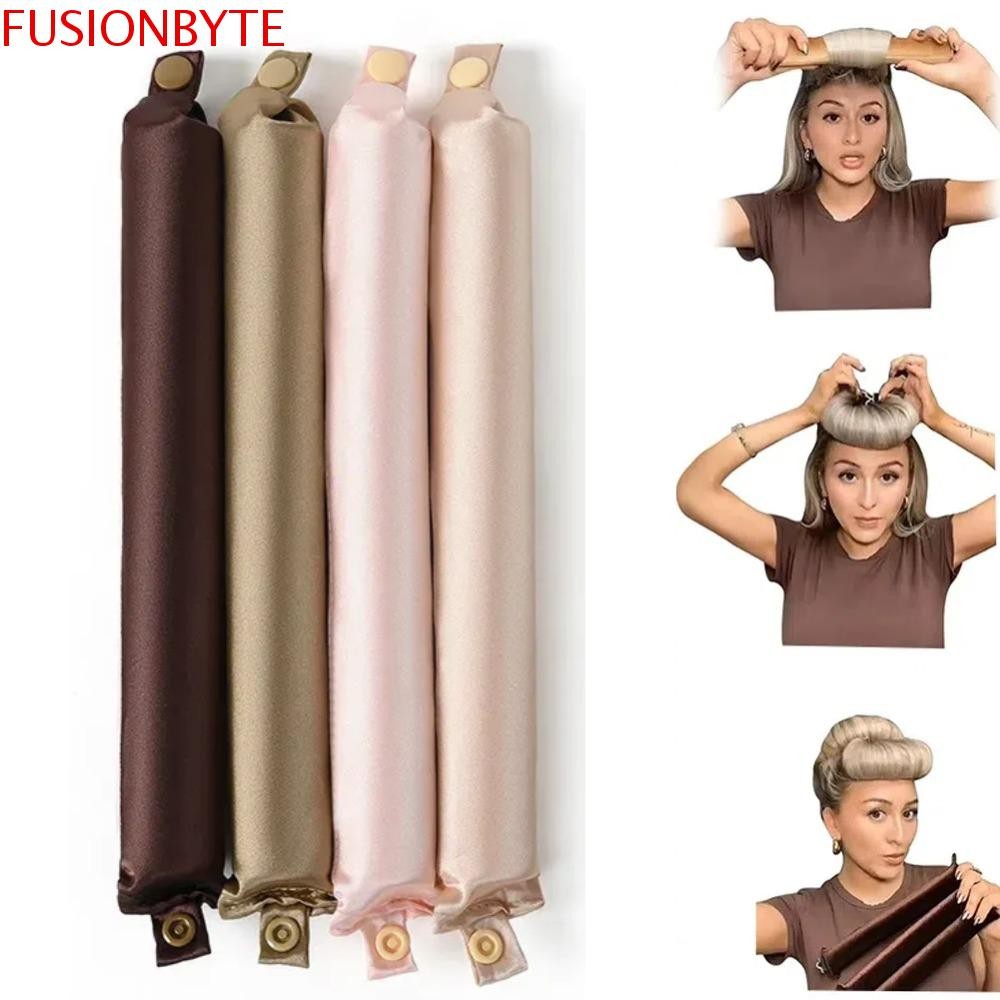 Fusionbyte 3/4 ชิ้นโอเวอร์ไนท์ลูกกลิ้งผม,แถบคาดศีรษะ Heatless ไม่มีความร้อนดัดผม,แฟชั่นยืดหยุ่น ...