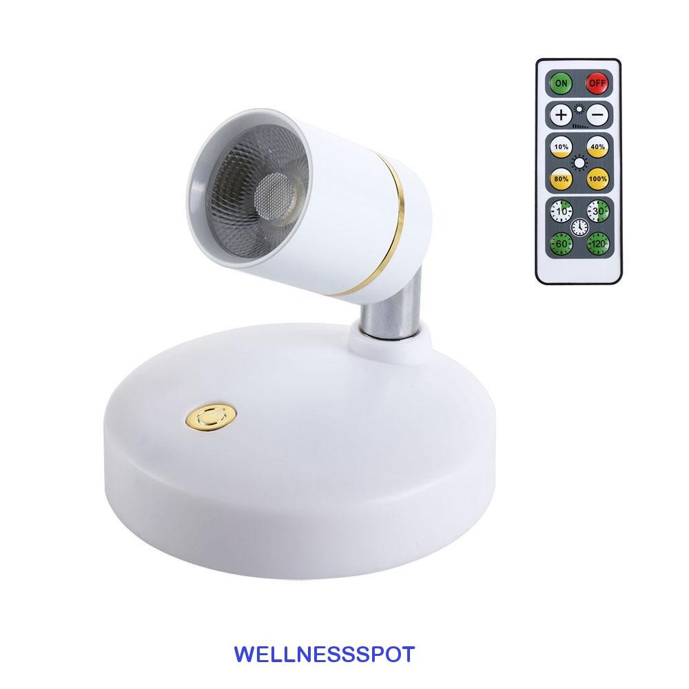Wellnessspot สปอตไลท์ไร้สาย, ปรับมุมรีโมทคอนโทรลตู้สปอตไลท์, หมุนได้ USB ชาร์จไฟ LED จุด Art ...