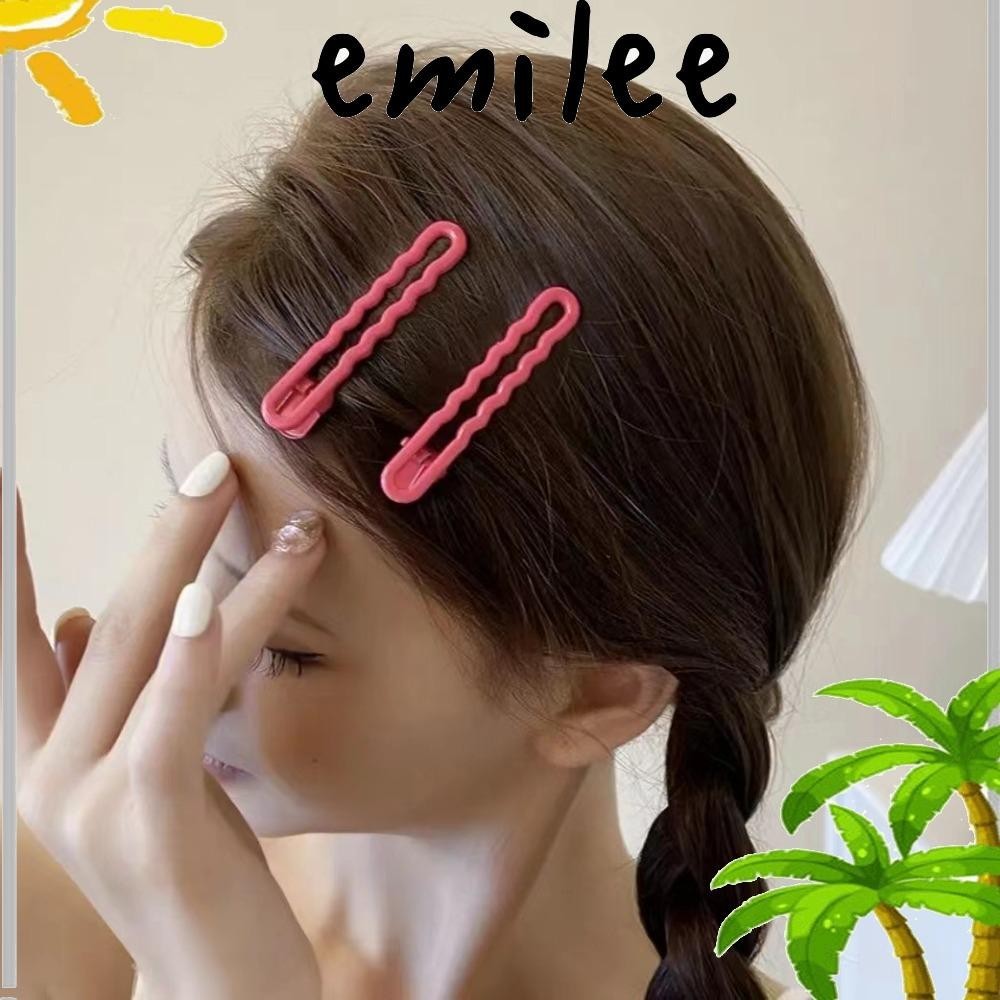Emilee กิ๊บติดผม ด้านข้างหยัก สีพื้น อัลลอย สีแคนดี้ น่ารัก ...