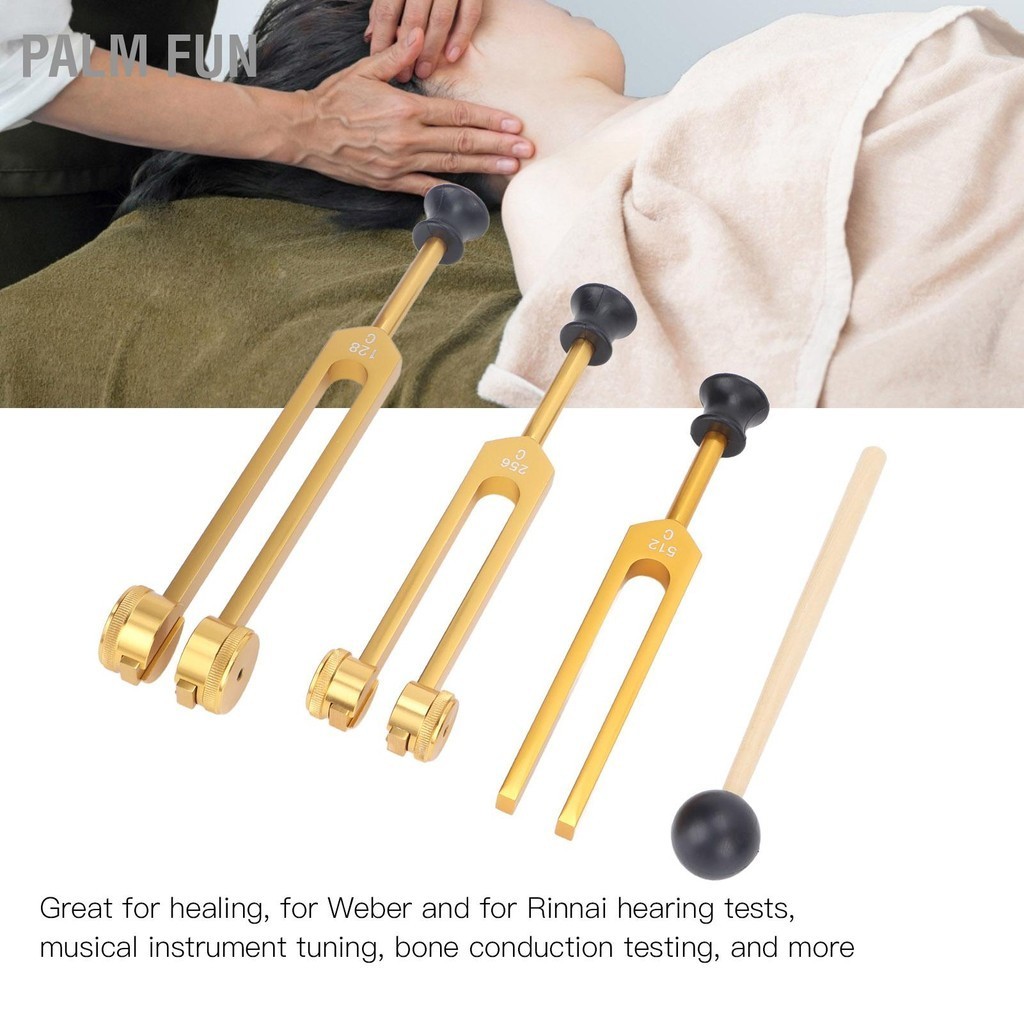 Palm Fun อลูมิเนียมส้อมเสียงชุด 128 256 512Hz แบบพกพาส้อม Healing ...