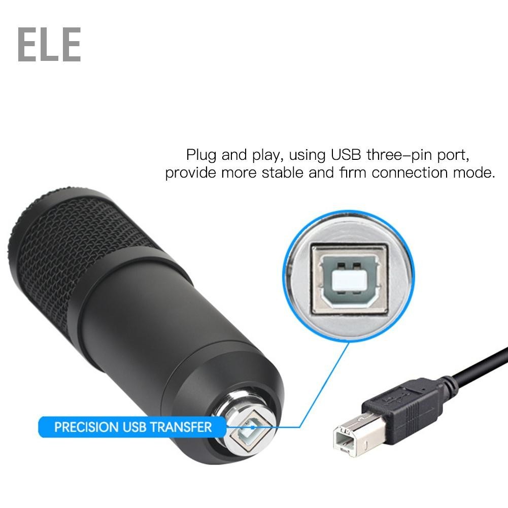 ELE BM700 ชุดไมโครโฟนแบบ Capacitive สีดำสำหรับบันทึกการถ่ายทอดสด ...