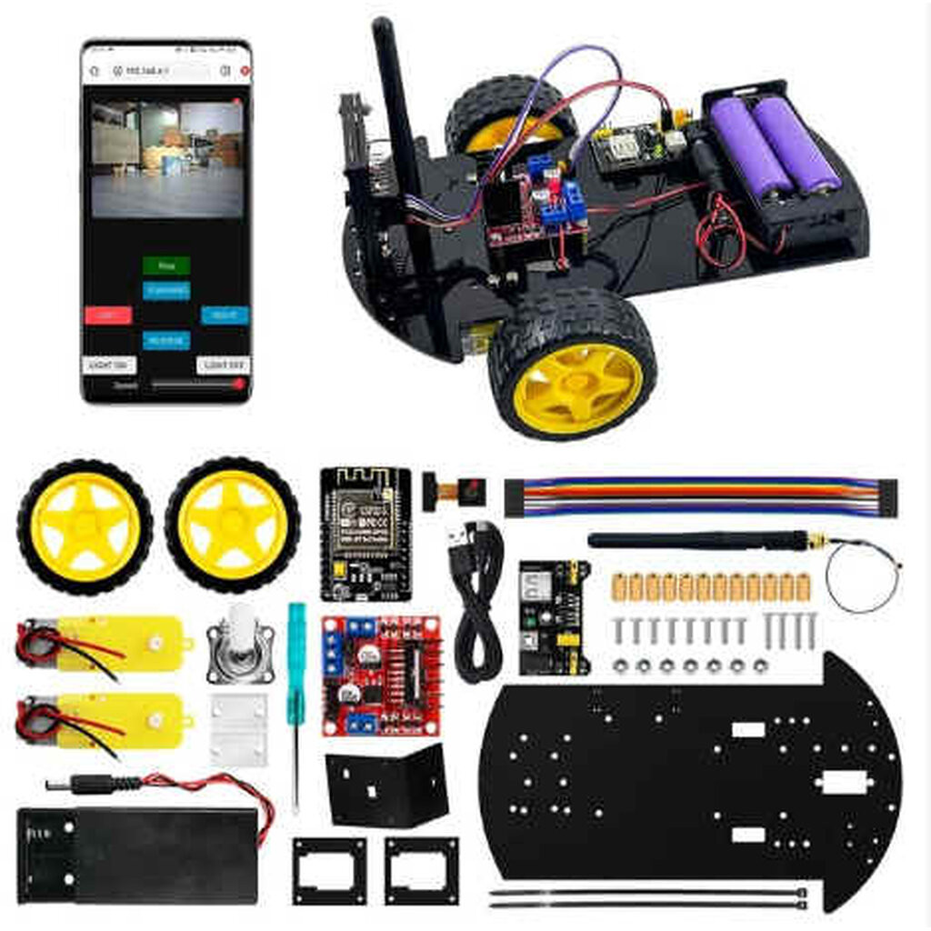ชุดSmart Robot Car Kit 2WD ESP32 พร้อมกล้องWifi (ไม่รวมแบตเตอรี่ รุ่น 18650) ESP32CAM | Shopee ...