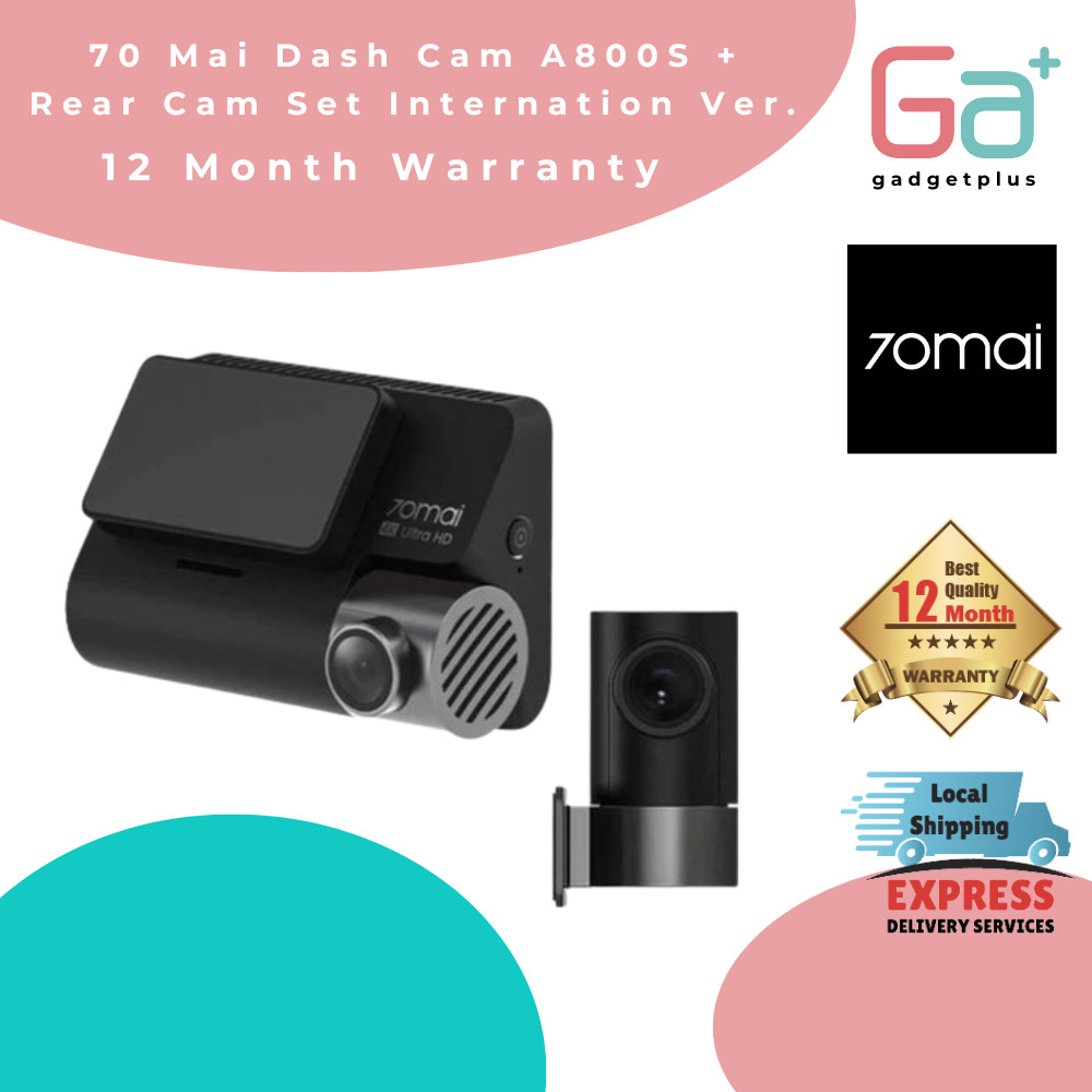 70mai A800S Dashcam Dual Vision 140 FOV 4K Ultra HD หน้าจอ Dash Cam APP ...