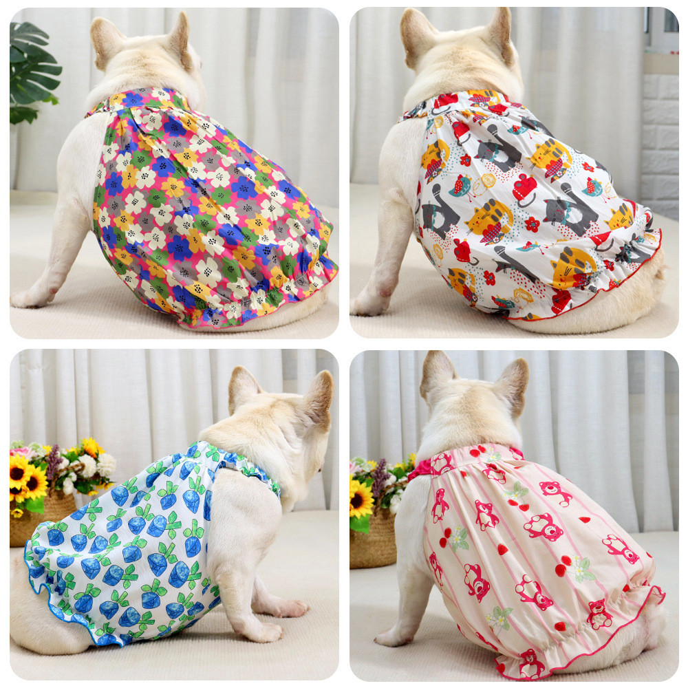 GOU-HOME เสื้อหมา ผ้าฝ้าย แบบบาง กันการสูญเสียขน แฟชั่นฤดูร้อน สําหรับ ...