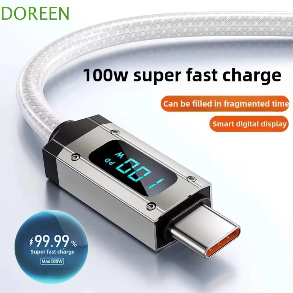Doreen Fast Charging Data Cable, PD 100W พร้อมจอแสดงผลดิจิตอล USB Type ...