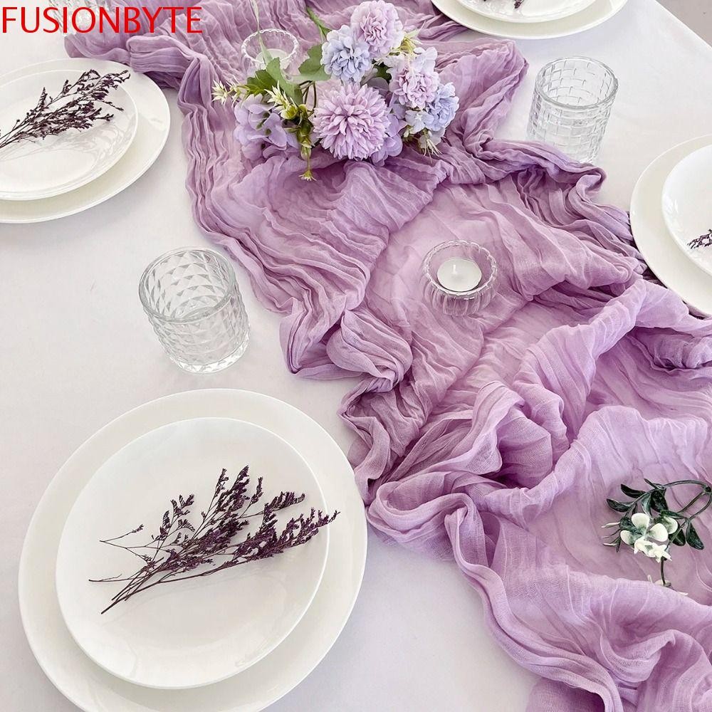 Fusionbyte ตาราง Runners, Vintage 90x180/300 ซม.ผ้าปูโต๊ะผ้ากอซ,ตารางตกแต่งหลายสีกึ่งโปร่งใสชนบท ...