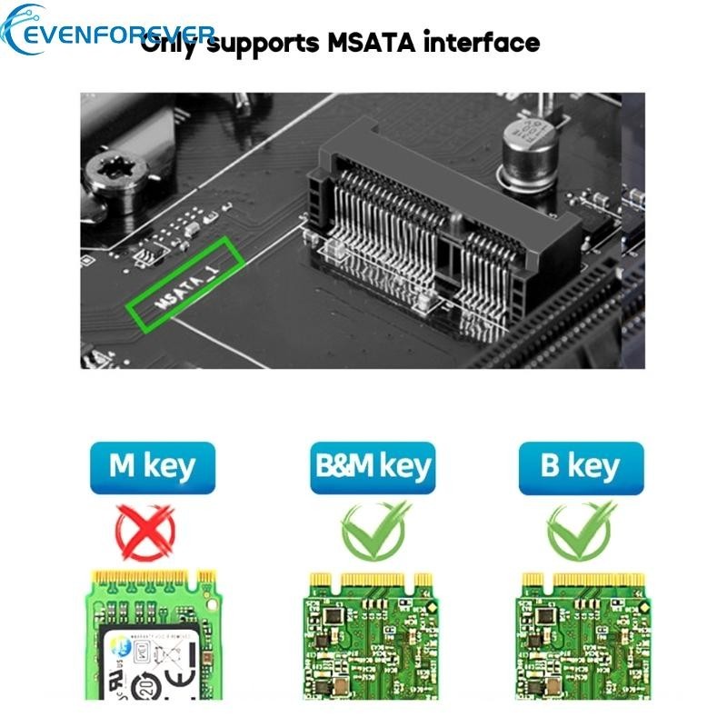 อะแดปเตอร์ EV MSata เป็น M 2 รองรับ 2230 2242 SSD สําหรับ M 2 keyB ...