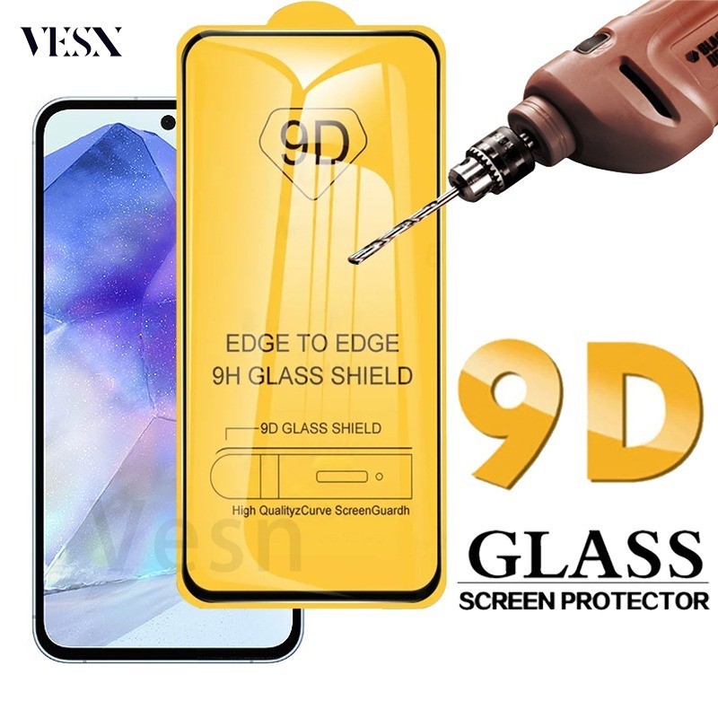 ฟิล์มกระจกแบบเต็มจอ 9D กาวเต็มแผ่น อย่างดี Samsung ss Galaxy A56 A55 A54 A53 A36 A35 A34 A33 A26 ...