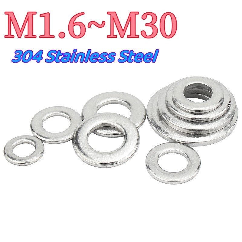 แหวนแหวนรอง แบบแบน สเตนเลส 304 M1.6 M2 M2.5 M3 M4 M5 M6 M8 M10 M12 M14 M16 M18 M20 M22 M24 M27 ...