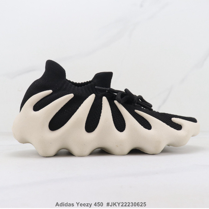 Adidas Yeezy 450 Clover Coconut รองเท้าวิ่ง ผ้ายืดหยุ่น สีดํา และสีขาว ...