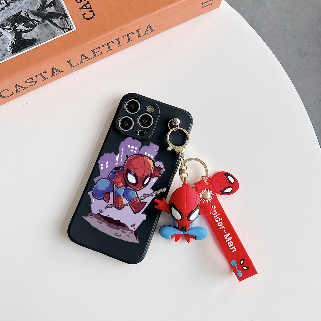 เคสโทรศัพท์มือถือ ลายการ์ตูนสไปเดอร์แมน พร้อมพวงกุญแจ และตุ๊กตา สําหรับ ...
