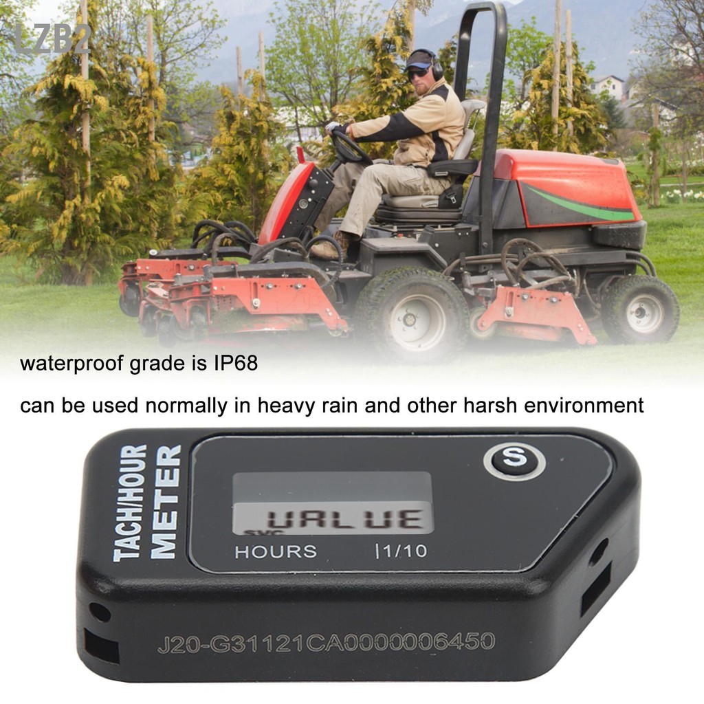 LZB2 INDUCTIVE Digital Tach Hour Meter IP68 กันน้ำรถจักรยานยนต์ RPM เคาน์เตอร์สีดำสำหรับเครื่อง ...