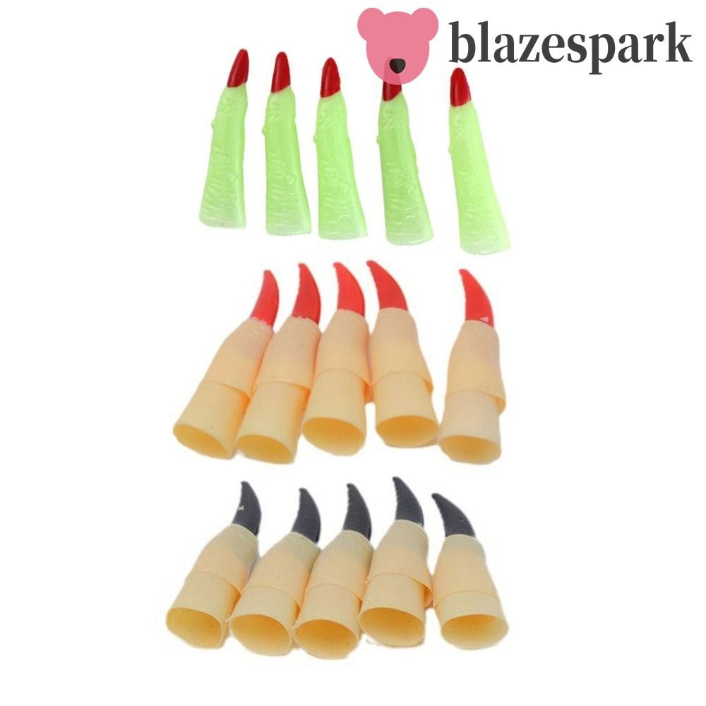 Blazespark 10 ชิ้น/เซ็ต Zombie Witch ชุดนิ้วมือ, Ghost Luminous ฮาโลวีนปลอมนิ้วมือ, Party Decor ...