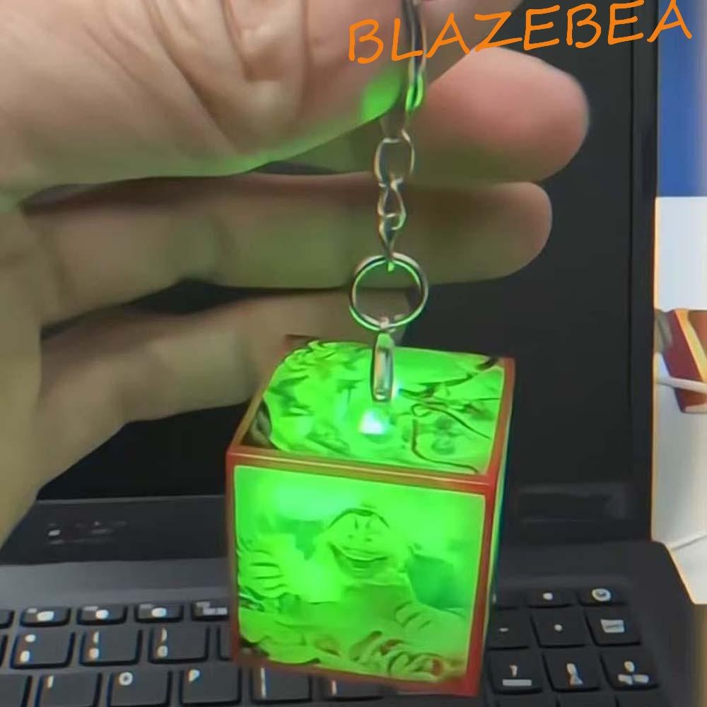 Blazebea กระพริบที่มีสีสัน Ne Zha พวงกุญแจ,พลาสติกสี Magic Cube ของเล่นจี้, Handmade Night Light ...