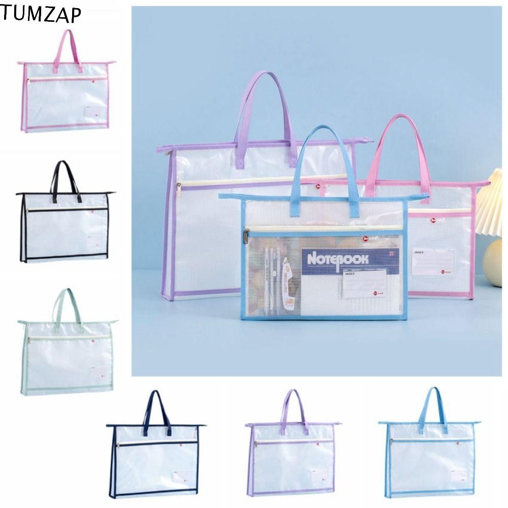 ถุงเก็บไฟล์ TUMZAP ก3/ก4, กระเป๋าซิปหลายชั้นหนา, กันน้ําอเนกประสงค์พร้อมที่จับใสข้อมูลกระเป๋า ...