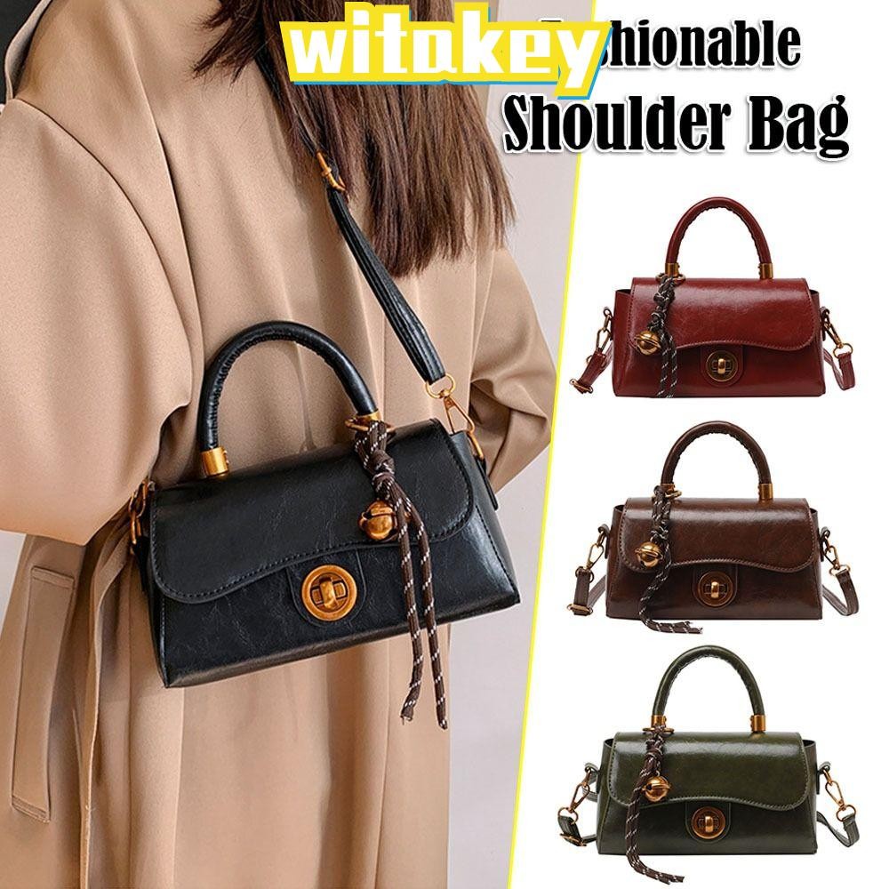 Witakey กระเป๋าสะพายข้างความจุขนาดใหญ่พร้อมจี้กระเป๋าสะพายแฟชั่น PU Tote Bag | Shopee Thailand