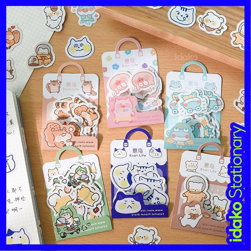 สติกเกอร์ซีล ลายสัตว์น่ารัก ดาวเคราะห์ หลากสี สําหรับติดตกแต่งไดอารี่ ...