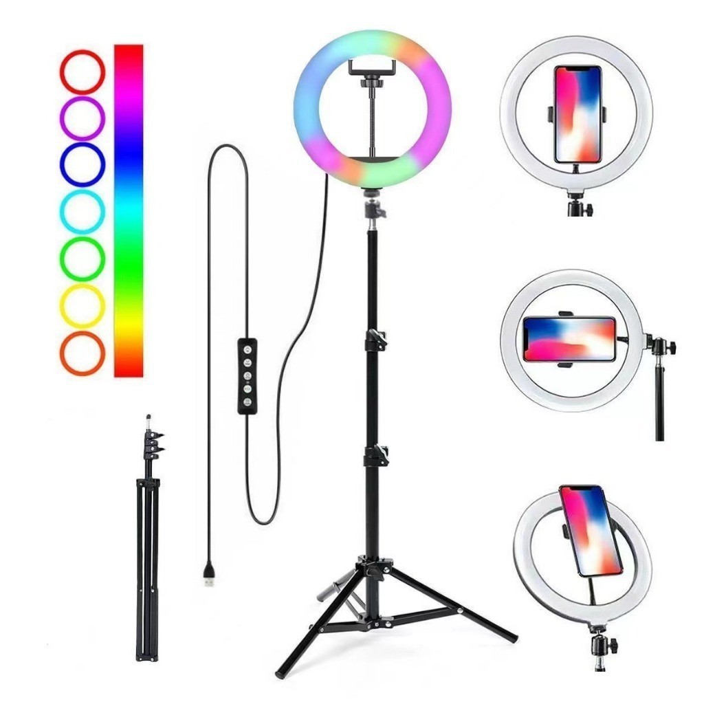 ชุดโคมไฟเปลี่ยนสีได้ รุ่น MJ30 ขนาด 30CM RGB LED SOFT RING LIGHT ไฟเซลฟี่ ไฟไลฟ์สด ไฟแต่งหน้า ...