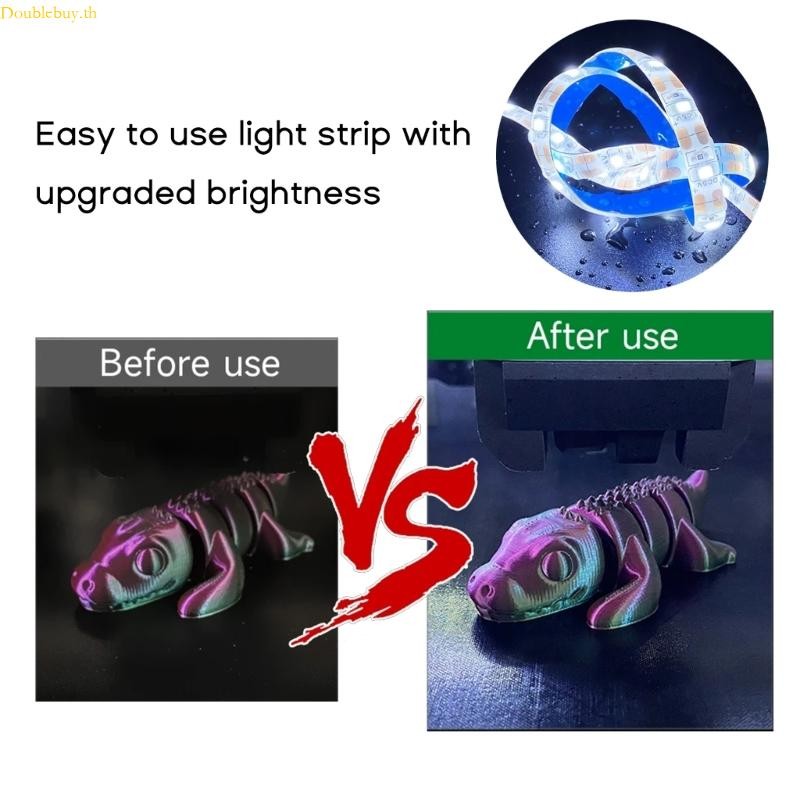 Doublebuy 3D เครื่องพิมพ์แถบไฟ LED Light Bar 1 5 M IP44 กันน้ํายืดหยุ่น ...