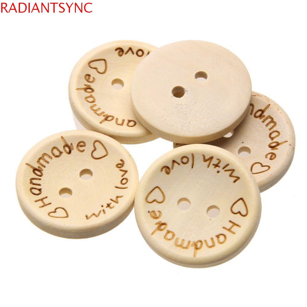 Radiantsync เย็บปุ่มไม้ 100 ชิ้น 15 มิลลิเมตรปุ่มหัตถกรรมตกแต่ง Hand Made with Love | Shopee ...