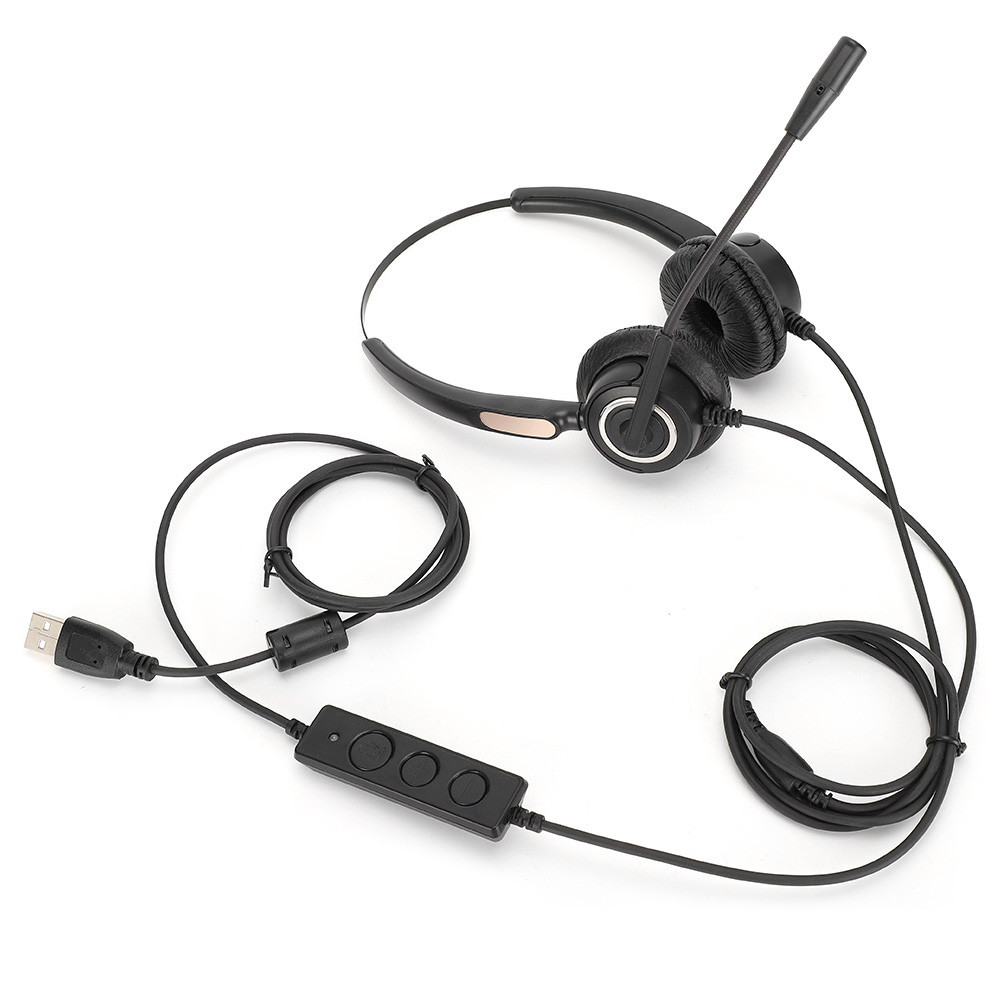 USB Call Center Headphone Customer Service Telephone Operator Headset ...