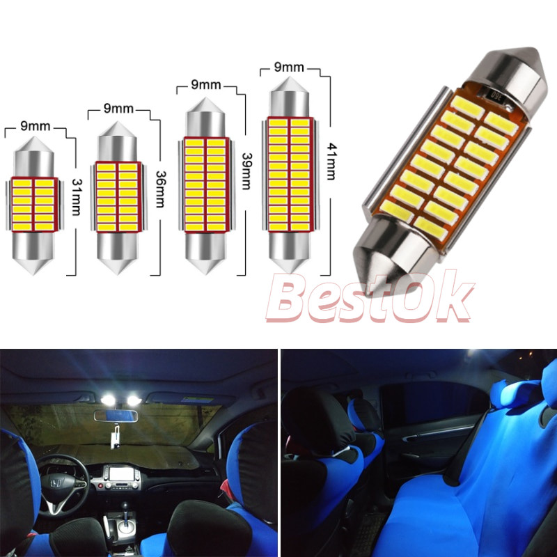 หลอดไฟ C10W C5W LED 31 มม. 36 มม. 39 มม. 42 มม. สีขาว สําหรับติดป้ายทะเบียนรถยนต์ 1 ชิ้น ...