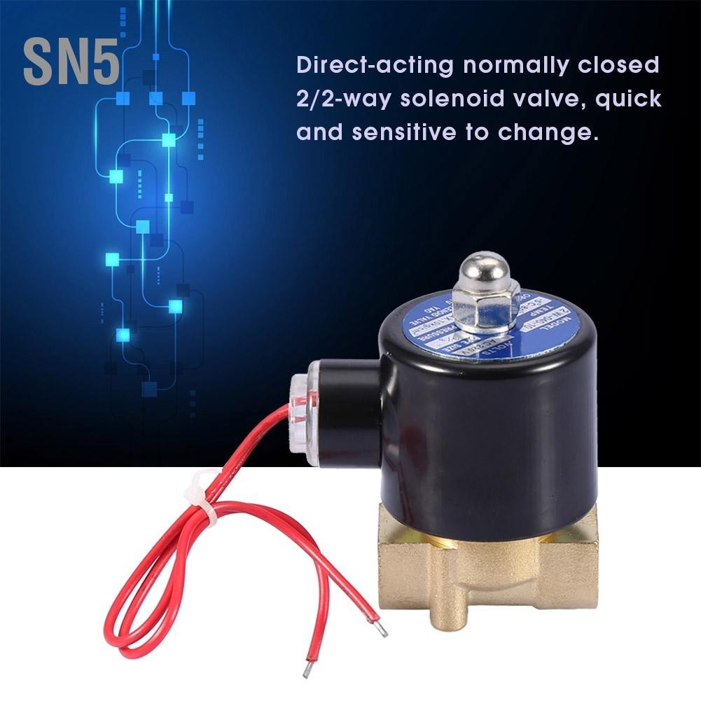 SN5 DN10 ปกติปิด 2 ตำแหน่ง ทางแม่เหล็กไฟฟ้าโซลินอยด์วาล์ว AC 220V 3/8" | Shopee Thailand