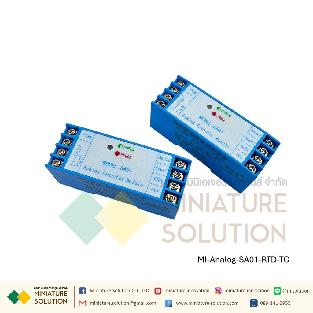 SA01 โมดูลแปลงส่งสัญญาณอุณหภูมิ Rail-type temperature transmitter PT100 ...