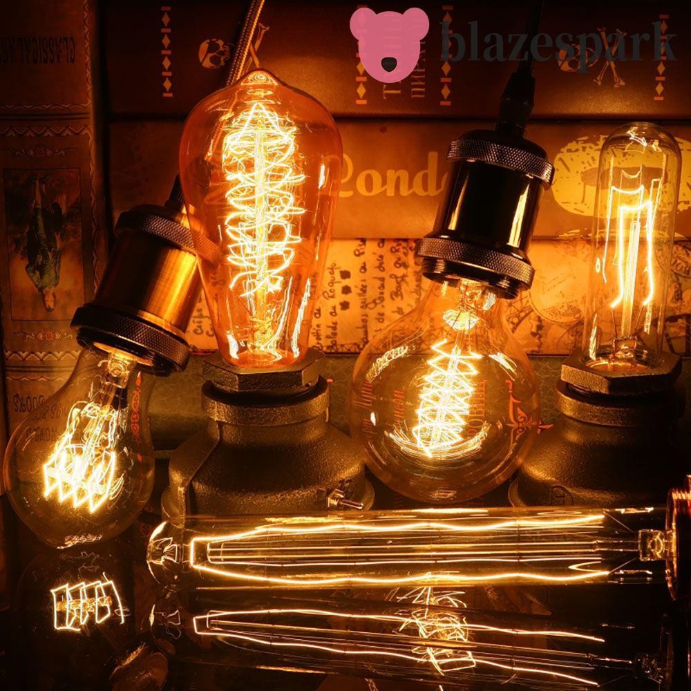 Blazespark หลอดไส้ E27 1 ชิ้น Spiral/Stright Filament Dimmable Safe Retro Light Appliance ...