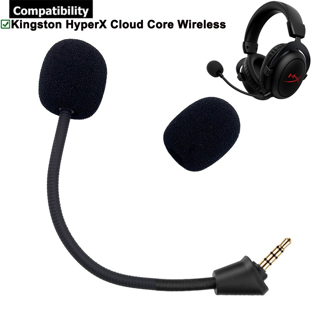 เปลี่ยนไมโครโฟนเกมไมโครโฟน 3.5 มม. สําหรับชุดหูฟังเล่นเกมไร้สาย Kingston HyperX Cloud Core หูฟัง ...