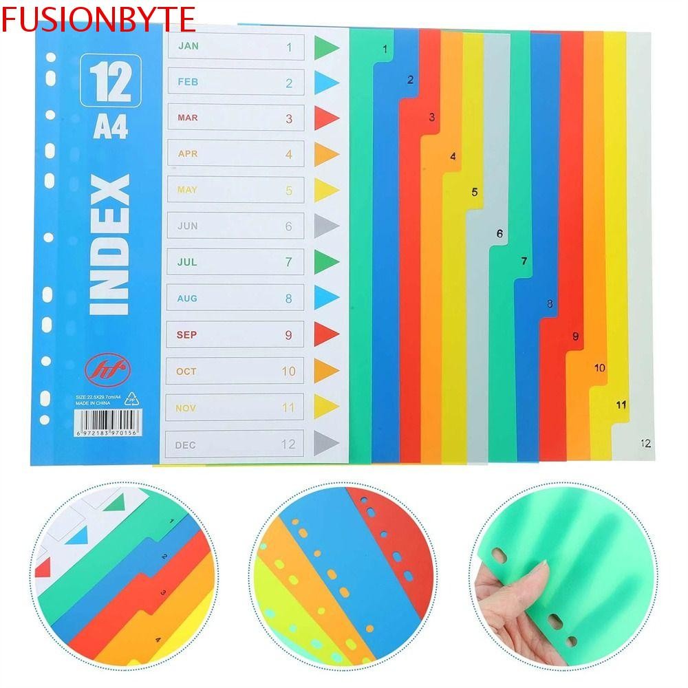 Fusionbyte หน้าแยกดัชนี, 5/10/12/20/31Pages A4 ขนาดตัวแบ่งหลวม, อเนกประสงค์ 11 หลุมสีตัวเลข ...