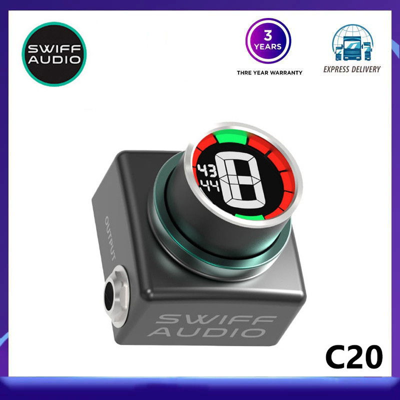 Swiff AUDIO C20 นวัตกรรม Mini Pedal Tuner สําหรับ Chromatic กีตาร์เบสปรับแต่ง HD จอแสดงผล LED ...