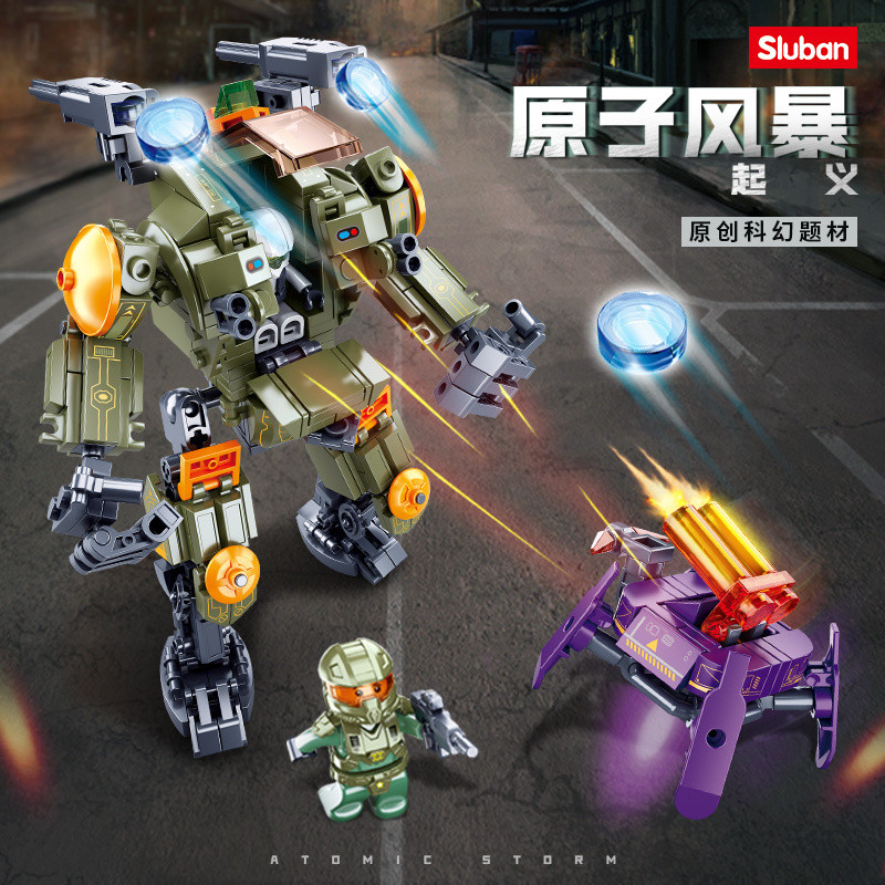 บล็อกตัวต่อ Atomic Assembly สำหรับเด็ก ของขวัญวันเกิด หุ่นยนต์พายุ ...