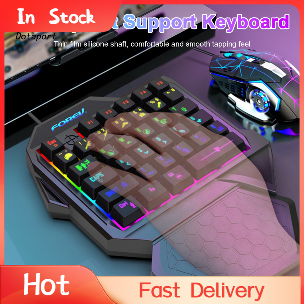 Kddt- คีย์บอร์ดเกมมิ่ง Rgb Backlit Mini พร้อมสายรัดข้อมือ ออกแบบตาม ...