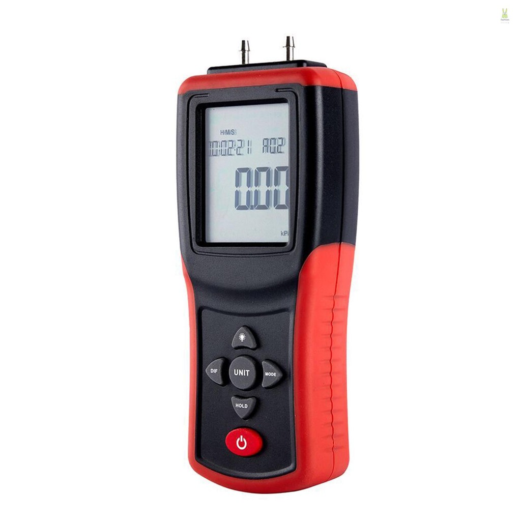 Digital Manometer 2.4 นิ้ว LCD ความแม่นยําสูงมือถือ Dual-port Manometer ±2Psi Differential Air ...